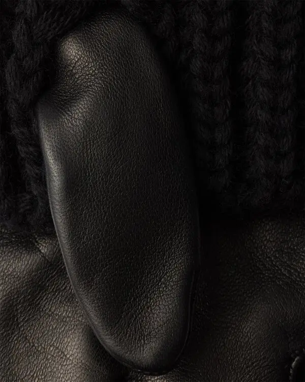 Prada Nappa Leather And Knit Gloves