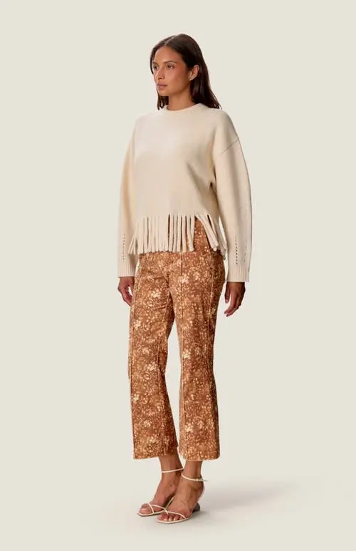 Rebecca Taylor Madison Velvet Crop Kick Flare Pants