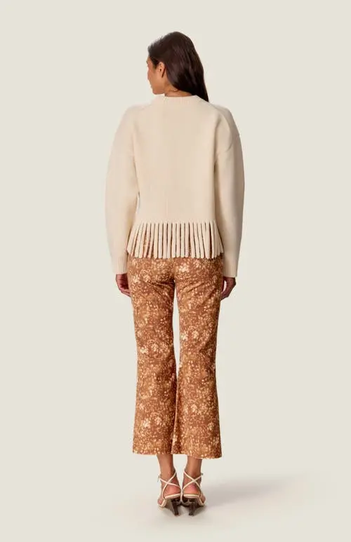 Rebecca Taylor Madison Velvet Crop Kick Flare Pants