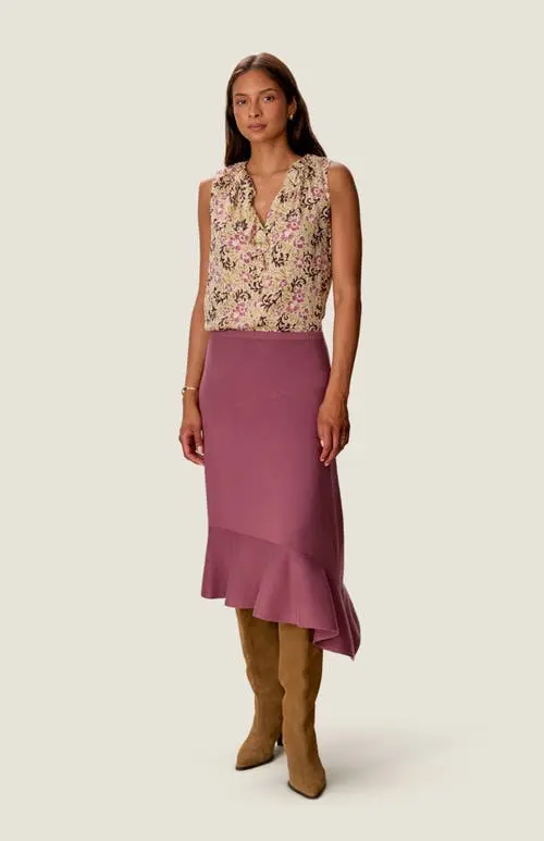 Rebecca Taylor Caroline Ruffle Sleeveless Top - Alabaster Multi