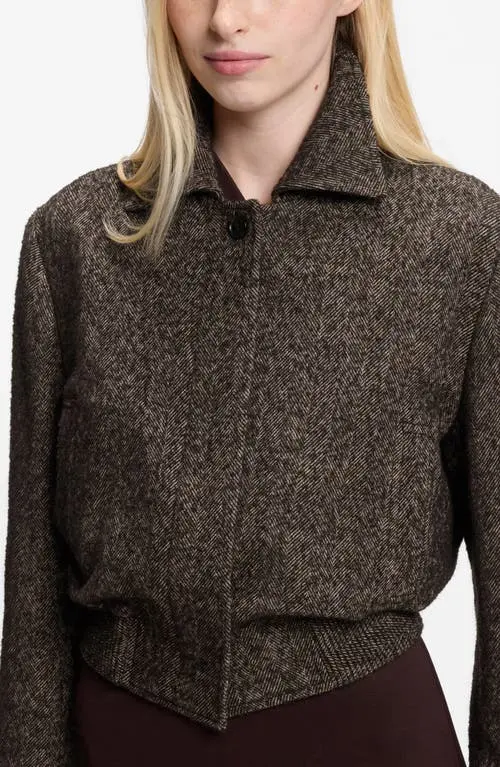 BOSS Jocalenal Donegal Jacket - Brown Herringbone