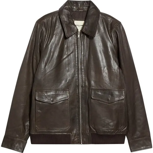 Bagatelle Leather Bomber Jacket