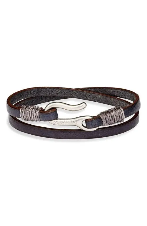 Caputo & Co Leather Double Wrap Bracelet