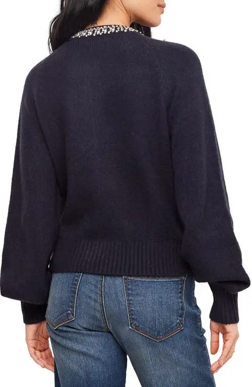 Karen Kane Embellished Cardigan - Navy