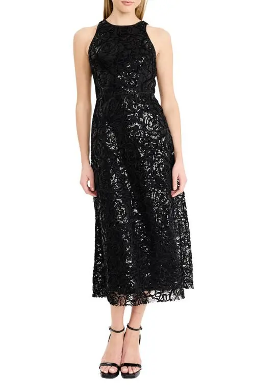 Maggy London Sequin Cocktail Dress - Black