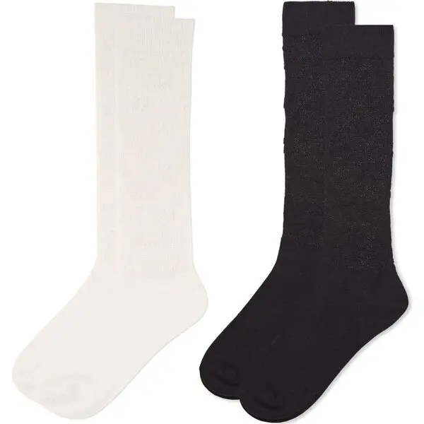 MEMOI Assorted 2-pack Knee High Socks - Latte