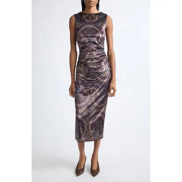 Veronica Beard Charissa Ruched Sleeveless Dress