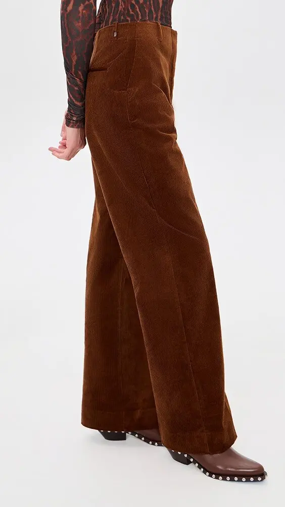 GANNI Corduroy Trousers - Tortoise Shell