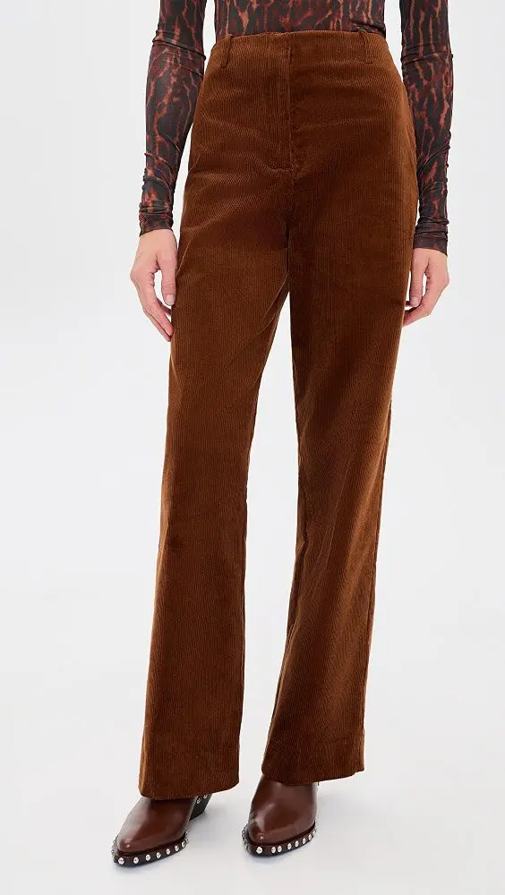 GANNI Corduroy Trousers - Tortoise Shell
