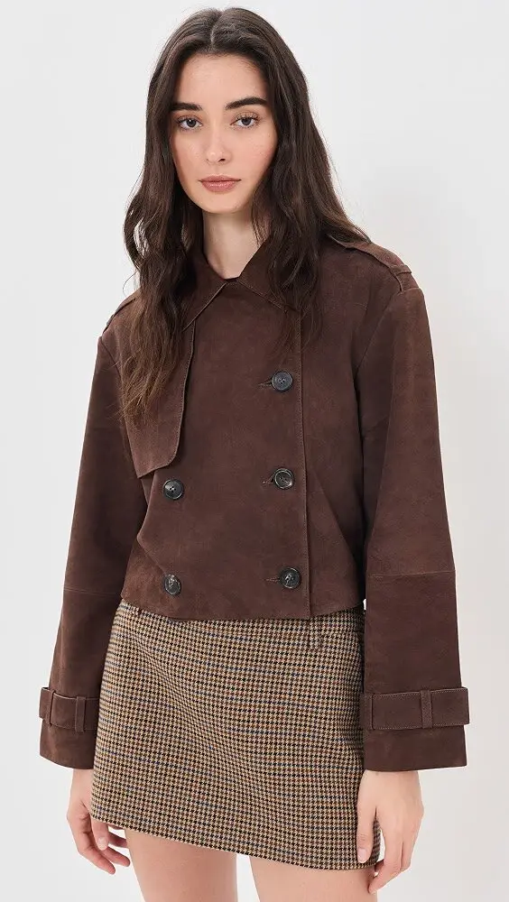 Cami Nyc Saskia Suede Jacket - Dark Umber