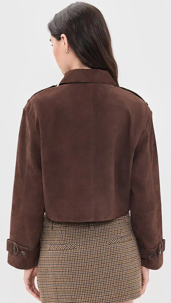 Cami Nyc Saskia Suede Jacket - Dark Umber