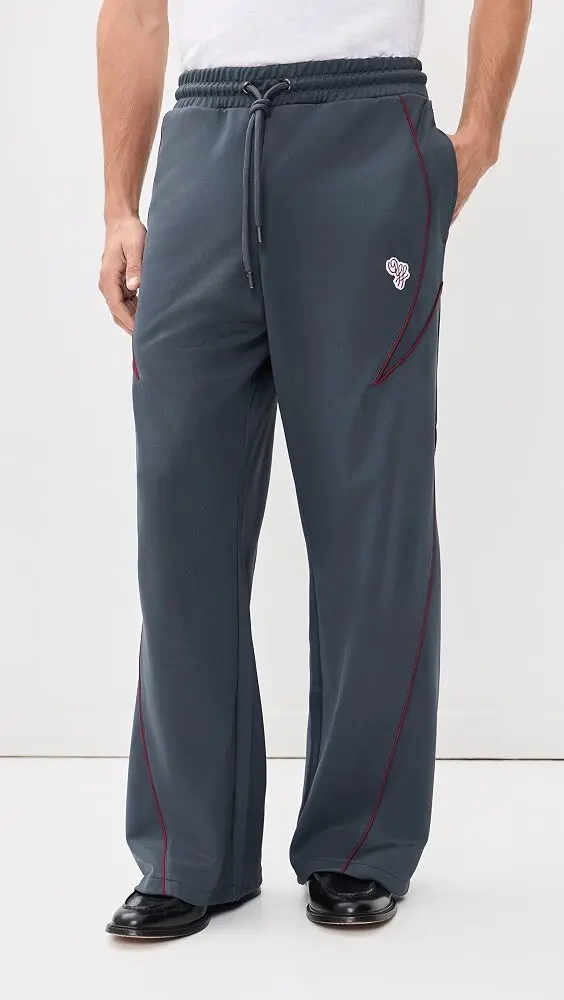 Off-White Staff Script Slouchy Track Pants - Dark Slate