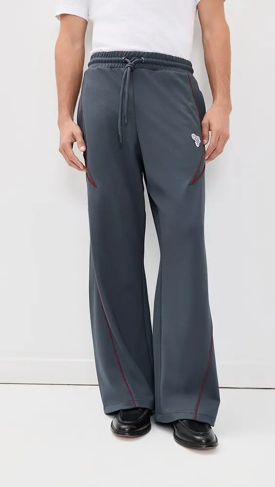 Off-White Staff Script Slouchy Track Pants - Dark Slate