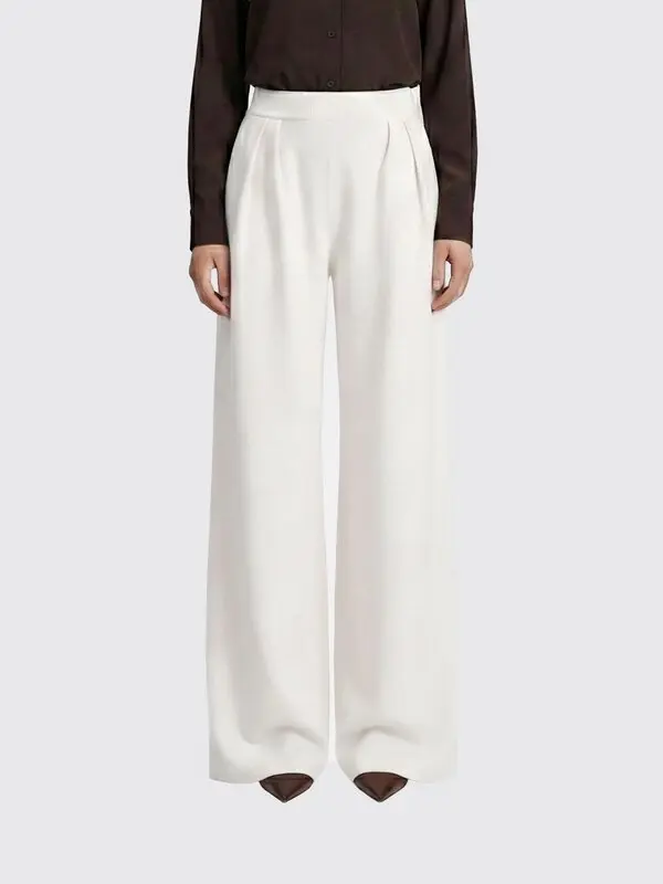 Max Mara Virgin Wool Palazzo Trousers - White