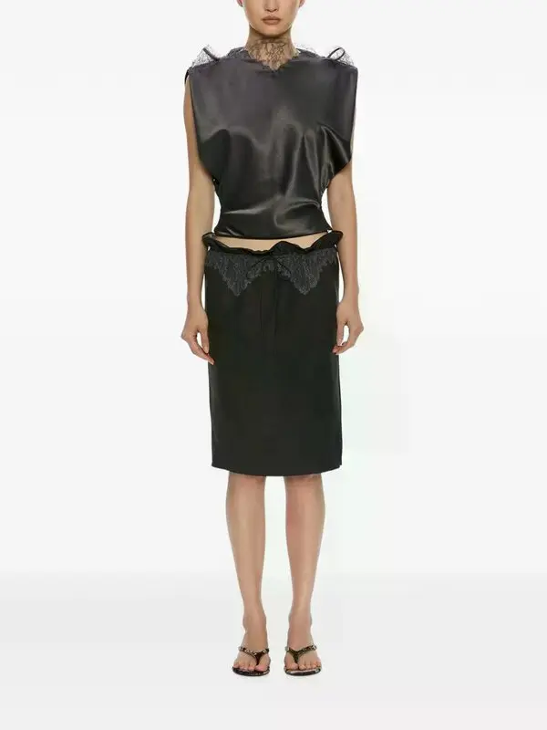 Christopher Esber Lace-trim Sateen Top