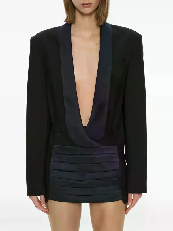 Christopher Esber Tuxedo Contrast-panel Mini Dress - Black