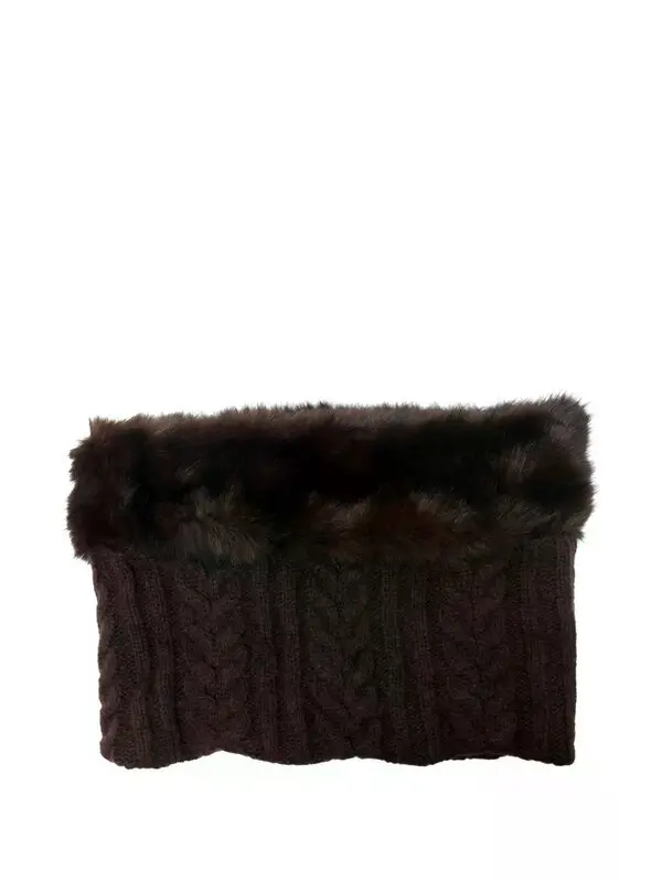 URBANCODE Faux-fur Trim Cable-knit Snood