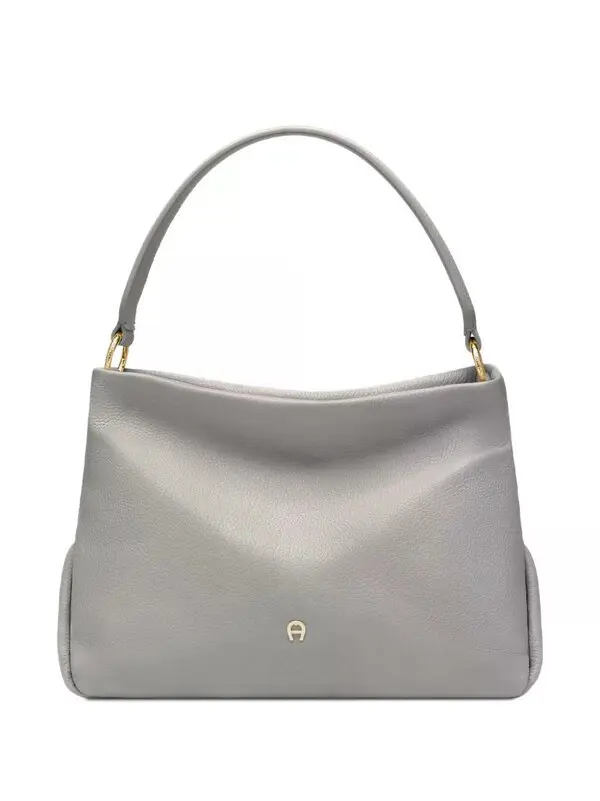 AIGNER Small Paola Logo-plaque Pebbled-leather Tote Bag