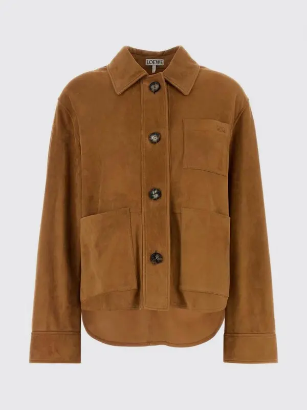 Loewe Suede Sheepskin Shirt Jacket With Patch Pockets