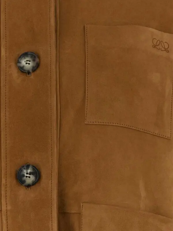 Loewe Suede Sheepskin Shirt Jacket With Patch Pockets