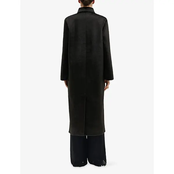MALINA Phoebe Collared Faux-fur Long Coat