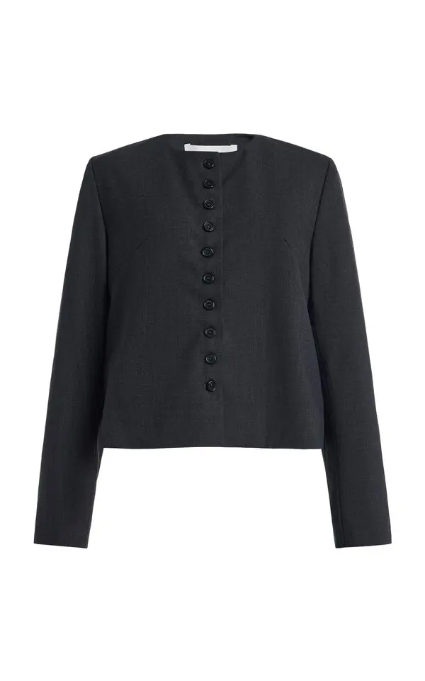 THE FRANKIE SHOP Katya Button-up Crepe Top - Grey