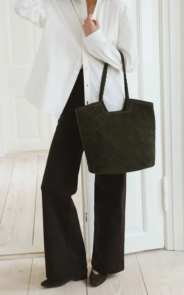 BEMBIEN Camilla Large Suede Tote Bag - Olive