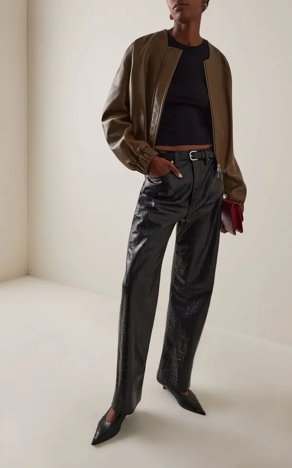 AGOLDE Verica Faux Leather Wide-leg Pants