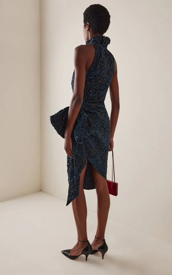 Balmain Sleeveless Cloque Floral Dress