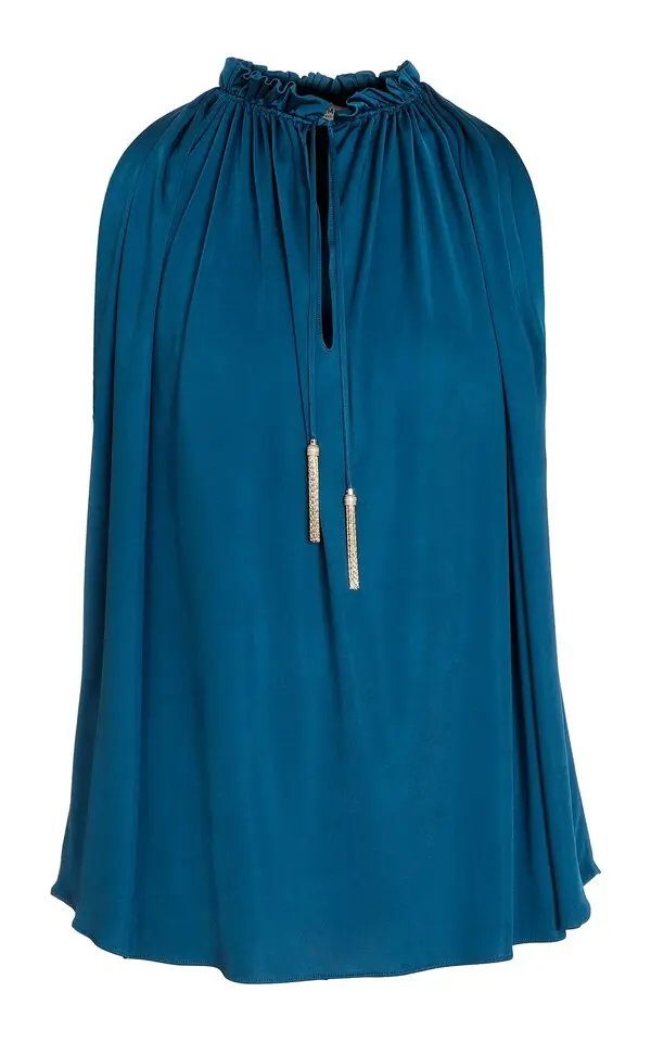 Balmain Sleeveless Jersey Top - Blue