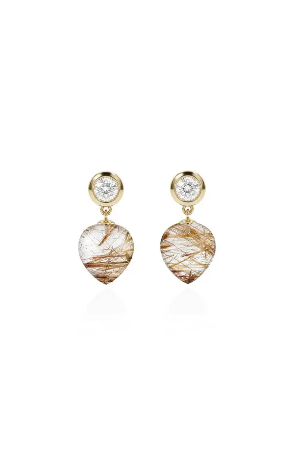 Goshwara Naughty' 18k Yellow Gold Quartz Drop Earrings