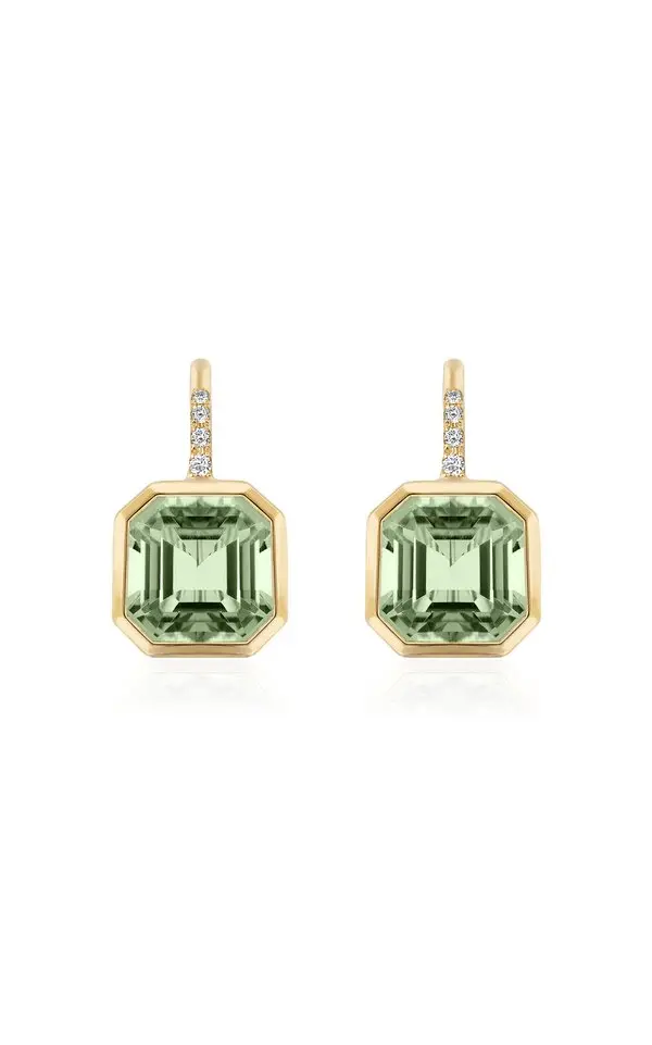 Goshwara Gossip 18k Yellow Gold Prasiolite Earrings