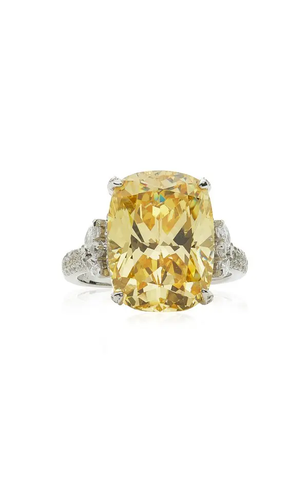 ANABELA CHAN Shard Halo Rhodium Vermeil Diamond Ring