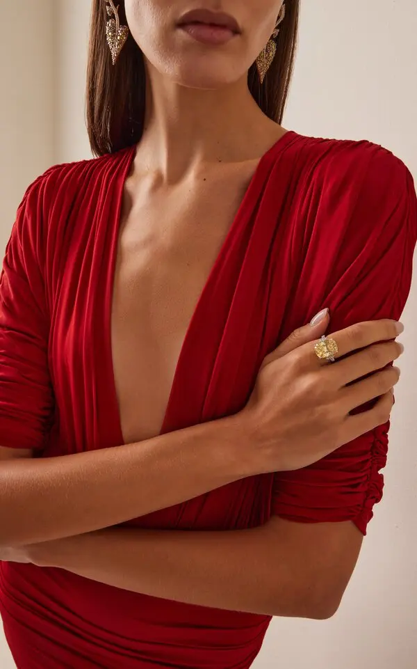 ANABELA CHAN Shard Halo Rhodium Vermeil Diamond Ring