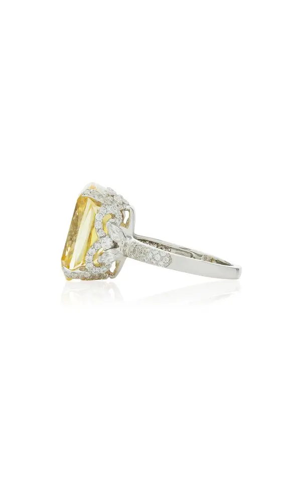 ANABELA CHAN Shard Halo Rhodium Vermeil Diamond Ring