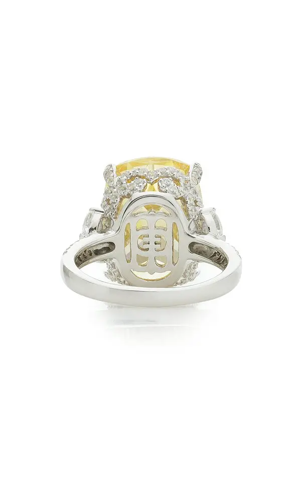 ANABELA CHAN Shard Halo Rhodium Vermeil Diamond Ring