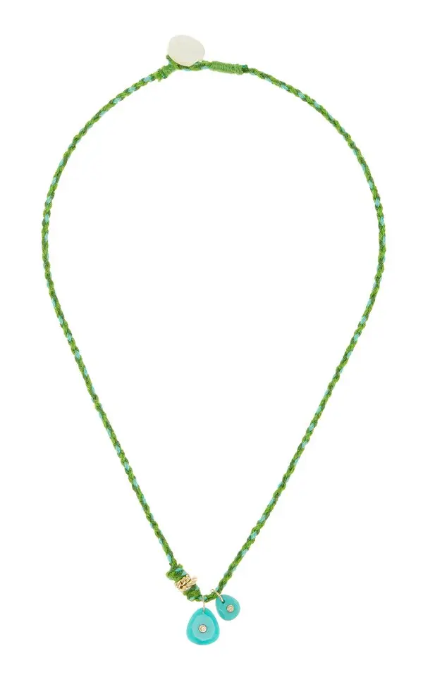 Pascale Monvoisin Holi 9k Gold Multi-stone Necklace - Turquoise