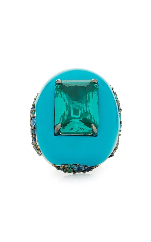 ANABELA CHAN Pebble Rhodium Vermeil Multi-stone Ring