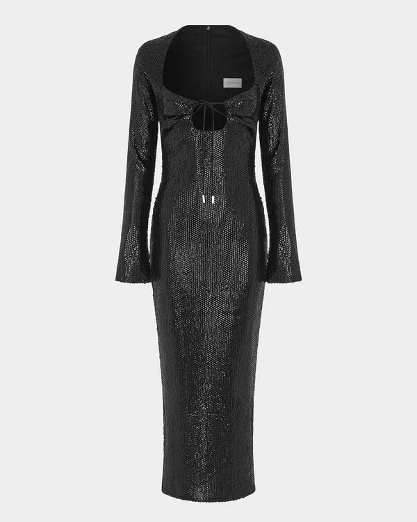 16Arlington Amiata Midi Dress - Black