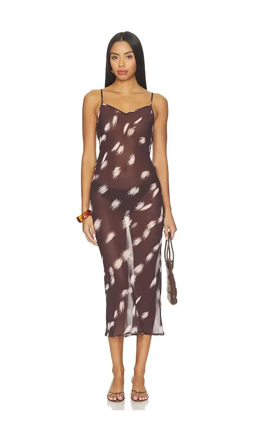 BELLA VENICE The Blair Dress In Brown - Brown Multi