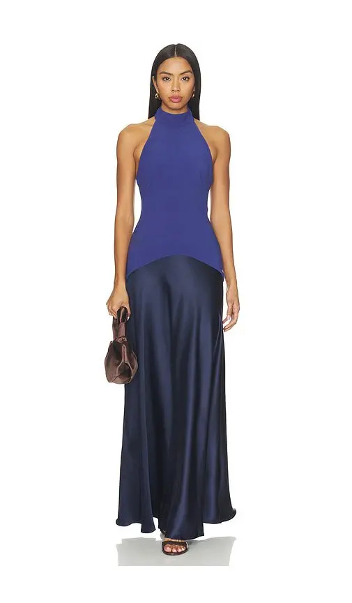 NOOKIE Alice High Neck Maxi Dress - Navy