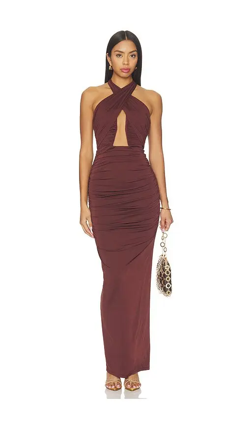 NOOKIE Charlize Multi-way Maxi Dress In Brown