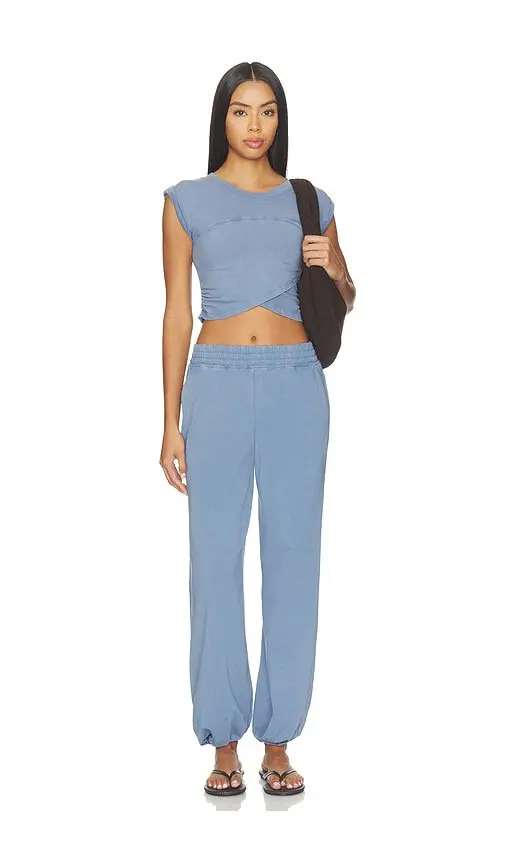Free People X Hot Shot Crossover Set In Blue - Blue Ash