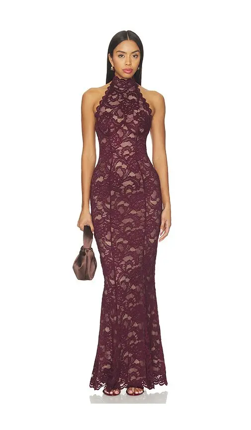 NOOKIE Delphine Lace Halter Gown