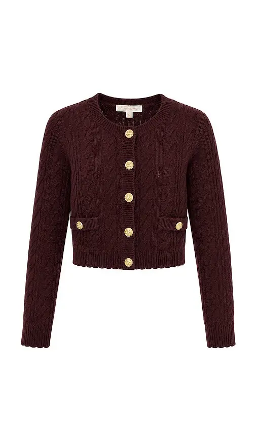 LoveShackFancy Kenderson Tween Cardigan In Burgundy