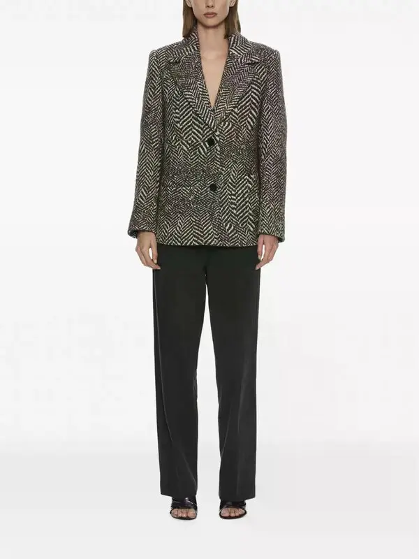 Christopher Esber Warped Herringbone-pattern Peacoat