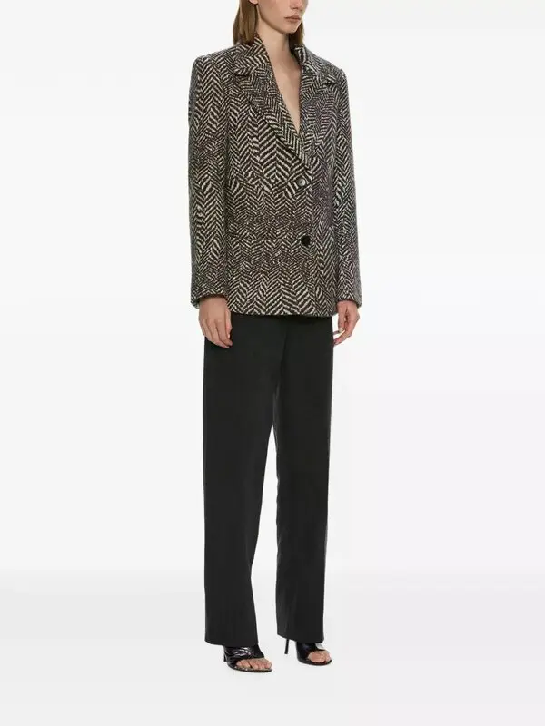 Christopher Esber Warped Herringbone-pattern Peacoat