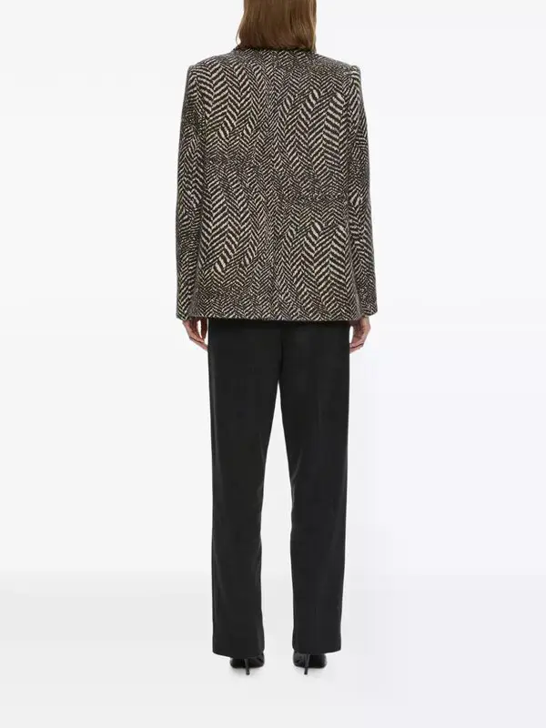 Christopher Esber Warped Herringbone-pattern Peacoat