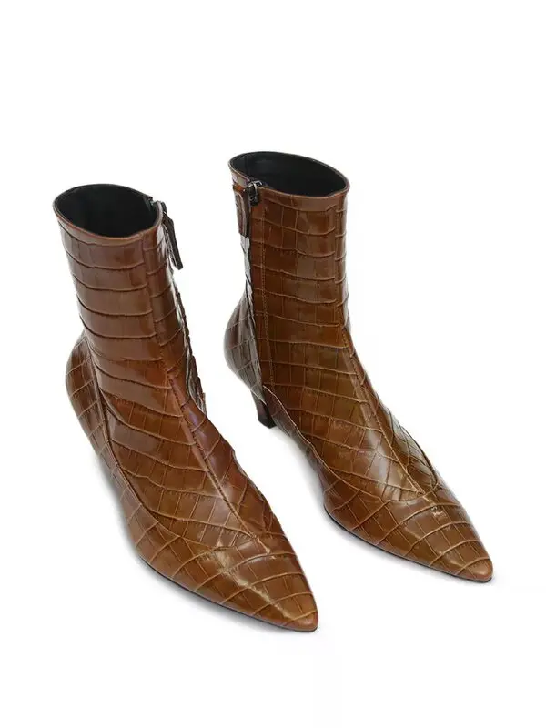 Christopher Esber Corte Croc-effect Ankle Boots - Brown