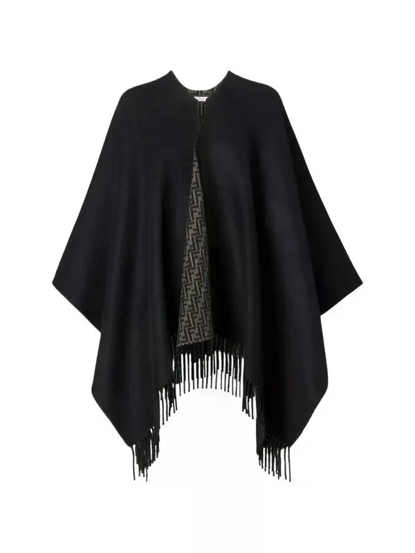 Fendi Fringed Ff-motif Poncho